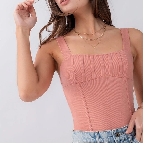 Tops | Stormy Ribbed Corset Knit Bodysuit | Poshmark